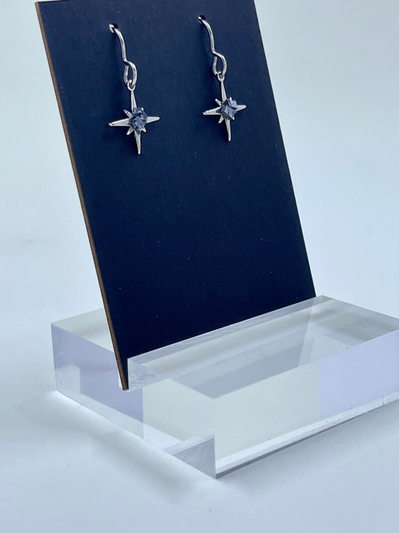 Raw Galena North Star Earrings | Stainless Steel Celestial Jewelry - Etsy