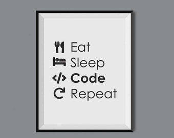 Eat Sleep Code - Etsy