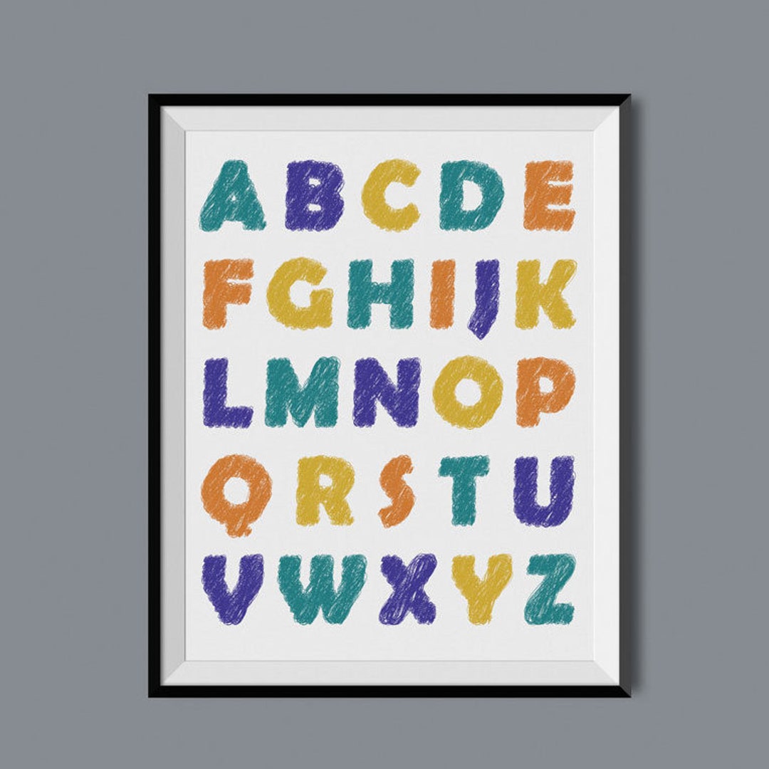 ABC Poster / Alphabet Poster / Scribbles Art / Crayon Art / Children's ...