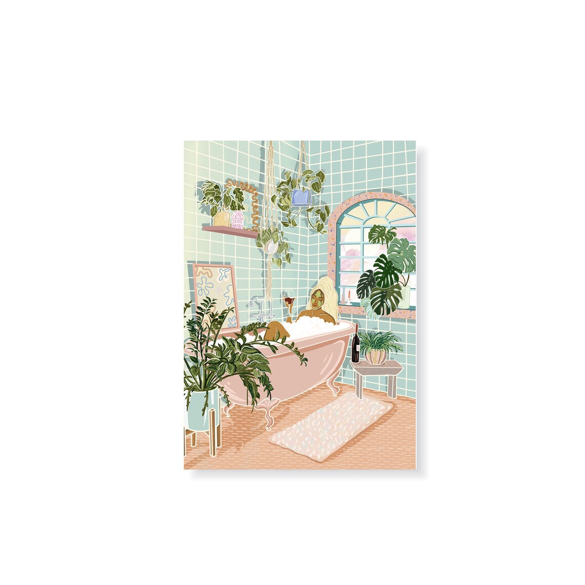 Pampered Lady in the Bath Print/ Self Love/ Bathroom Print - Etsy