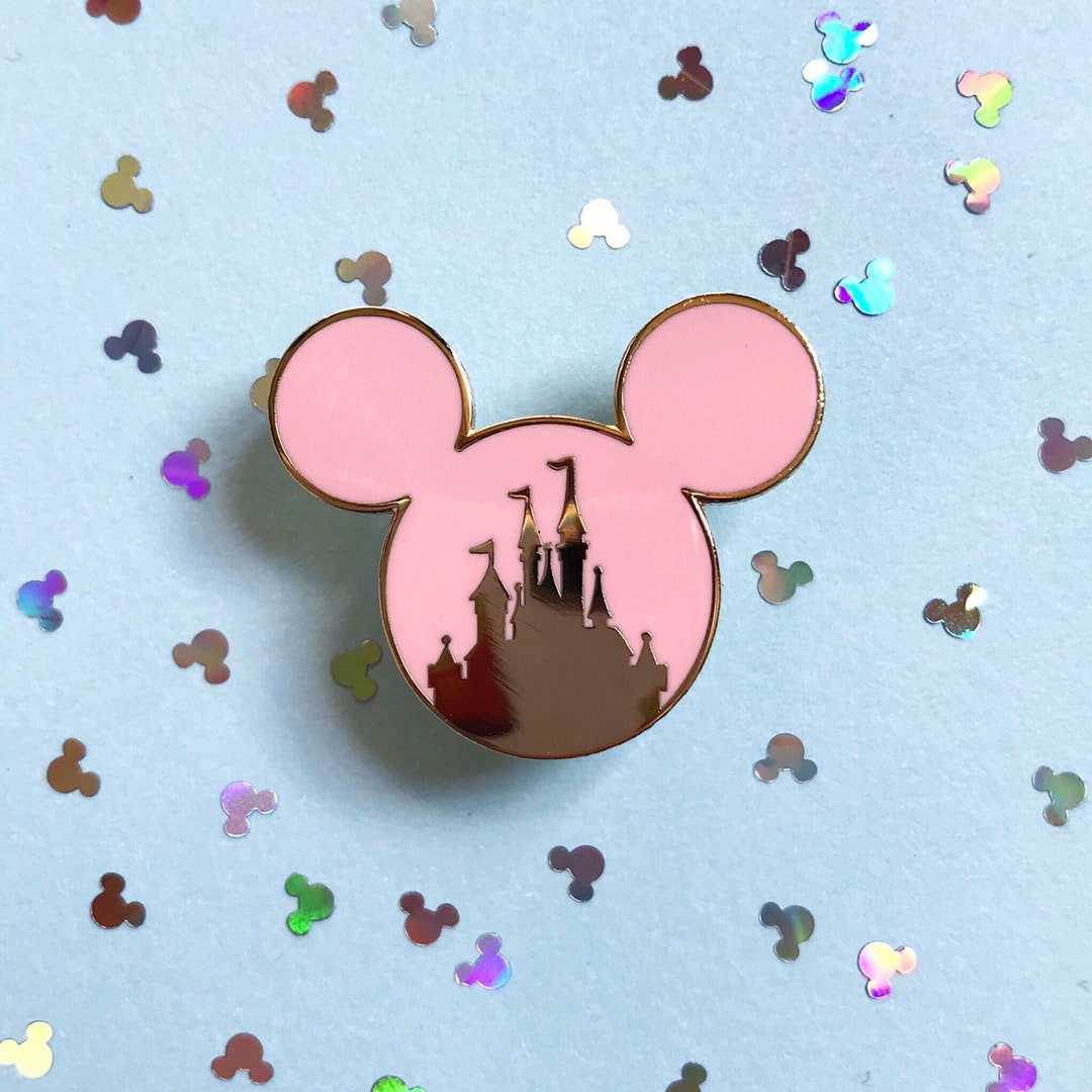 DISNEY INSPIRED PIN / Hard Enamel Mickey Mouse Head Castle - Etsy