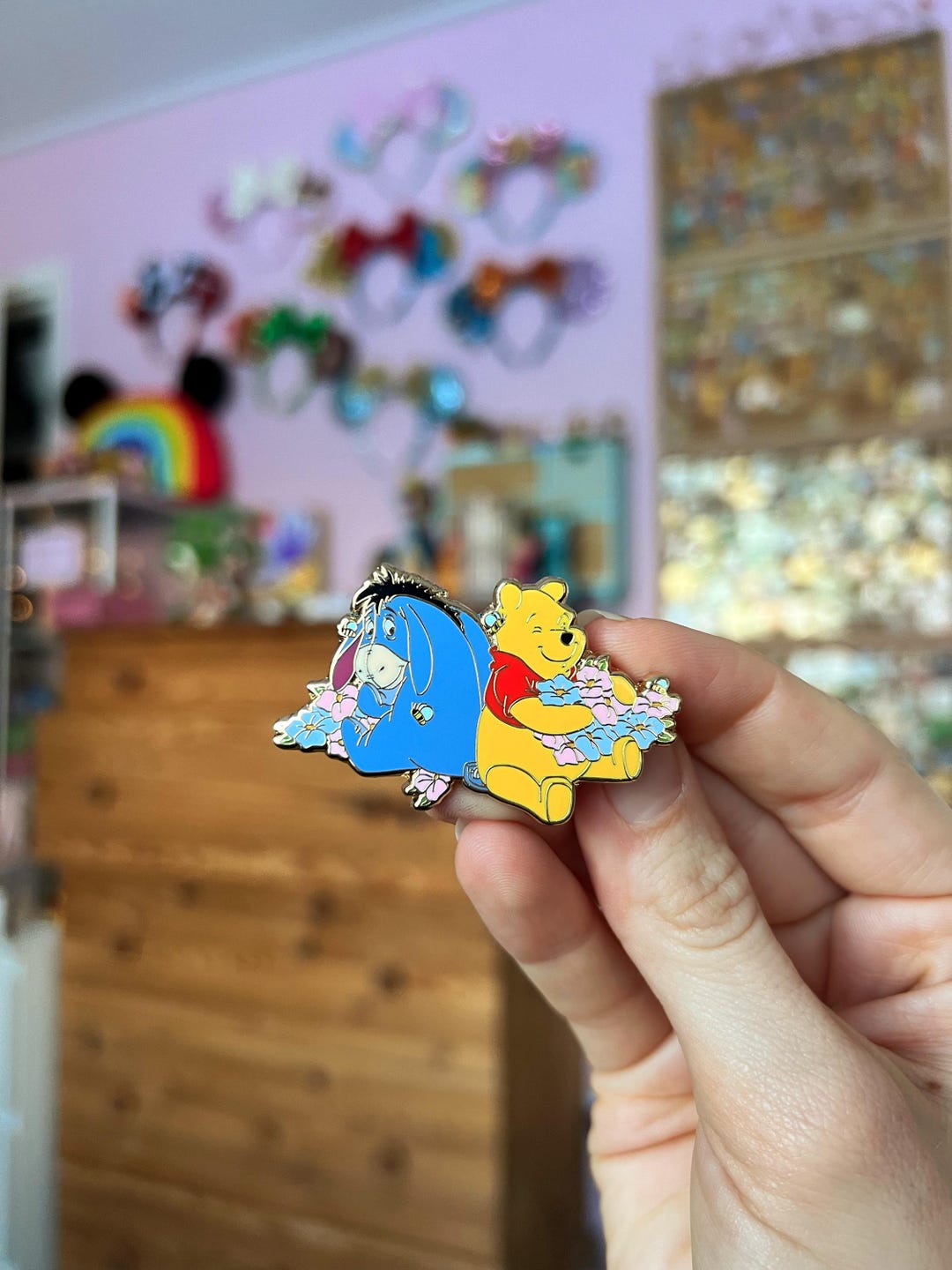 ENAMEL PIN EEYORE // Flowers Disney Inspired Winnie the Pooh Disneyland ...