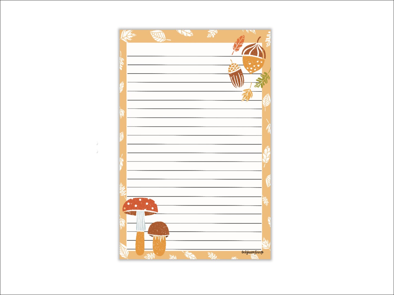 NOTEPAD FALL / Autumn Themed Thanks Giving Writingpaper | Etsy