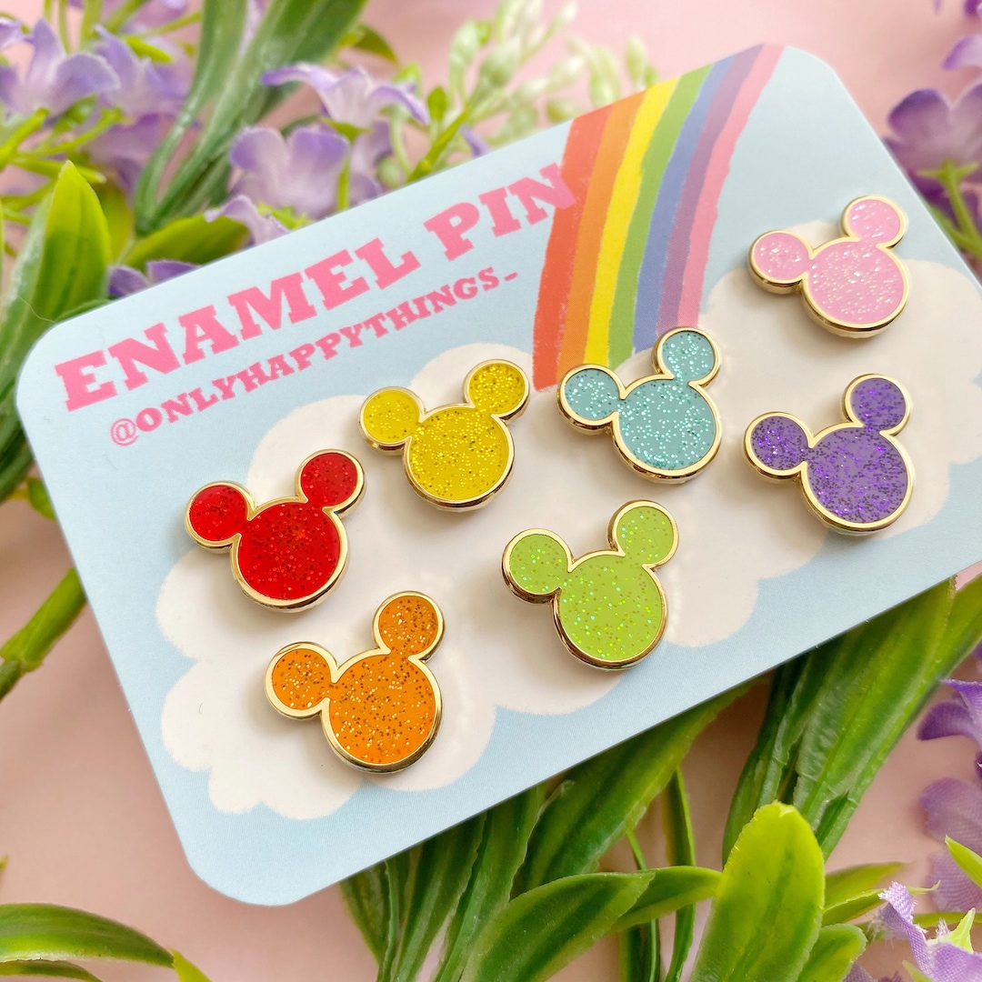 ENAMEL PINS DISNEY Inpsired/ Glitter Rainbow Board Fillers Mini ...