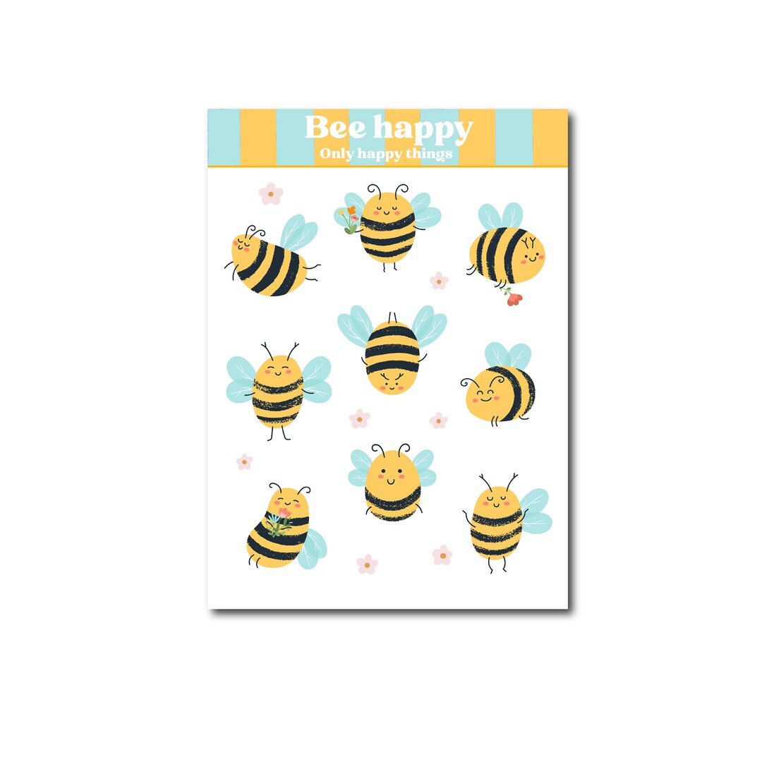 STICKERSHEET BEES A6 / Stickers Bee Spring Snailmail Planner Bullet ...