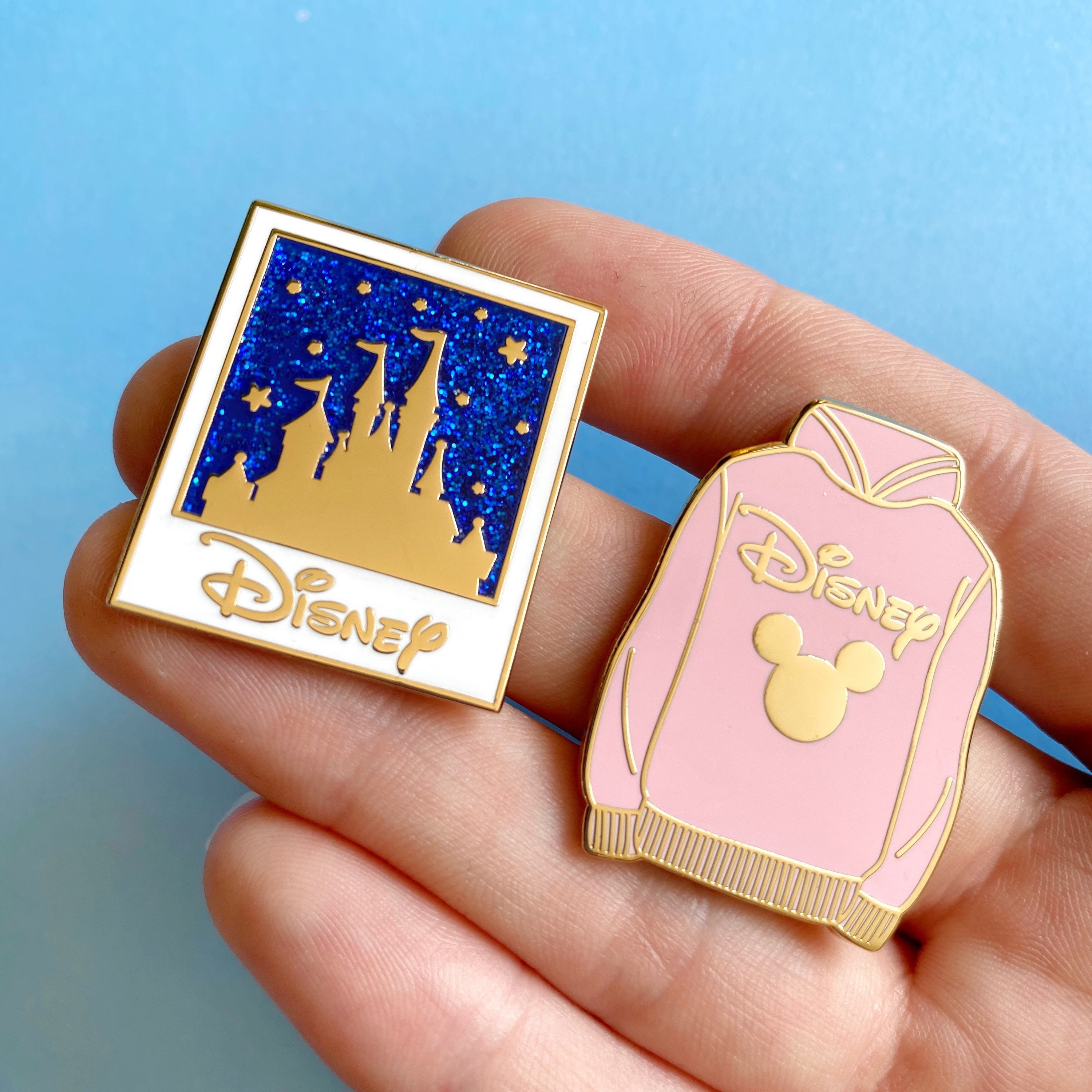 DISNEY INSPIRED PIN / mickey mouse head sweater castle pink | Etsy