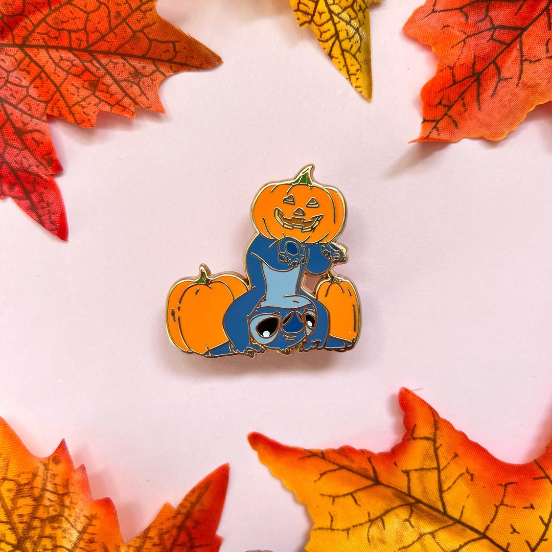 HALLOWEEN PIN / Lilo Stitch Pumpkins Fall Disneyland Disneyworld ...