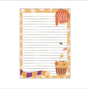 NOTEPAD FALL / Autumn Themed Thanks Giving Writingpaper Snailmail ...