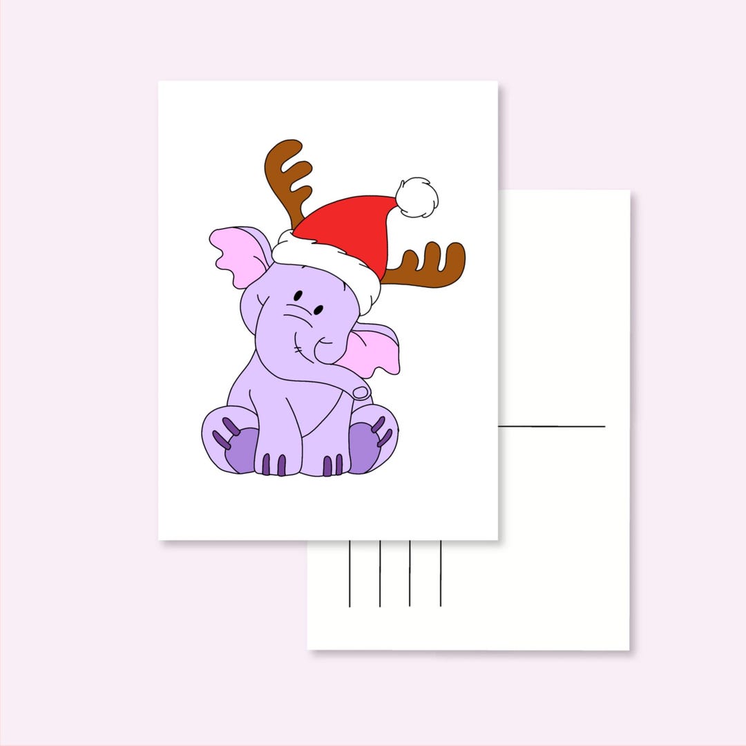 CHRISTMAS POSTCARD LUMPY / Winnie the Pooh Heffalump Xmas Postcrossing / Onlyhappythings - Etsy