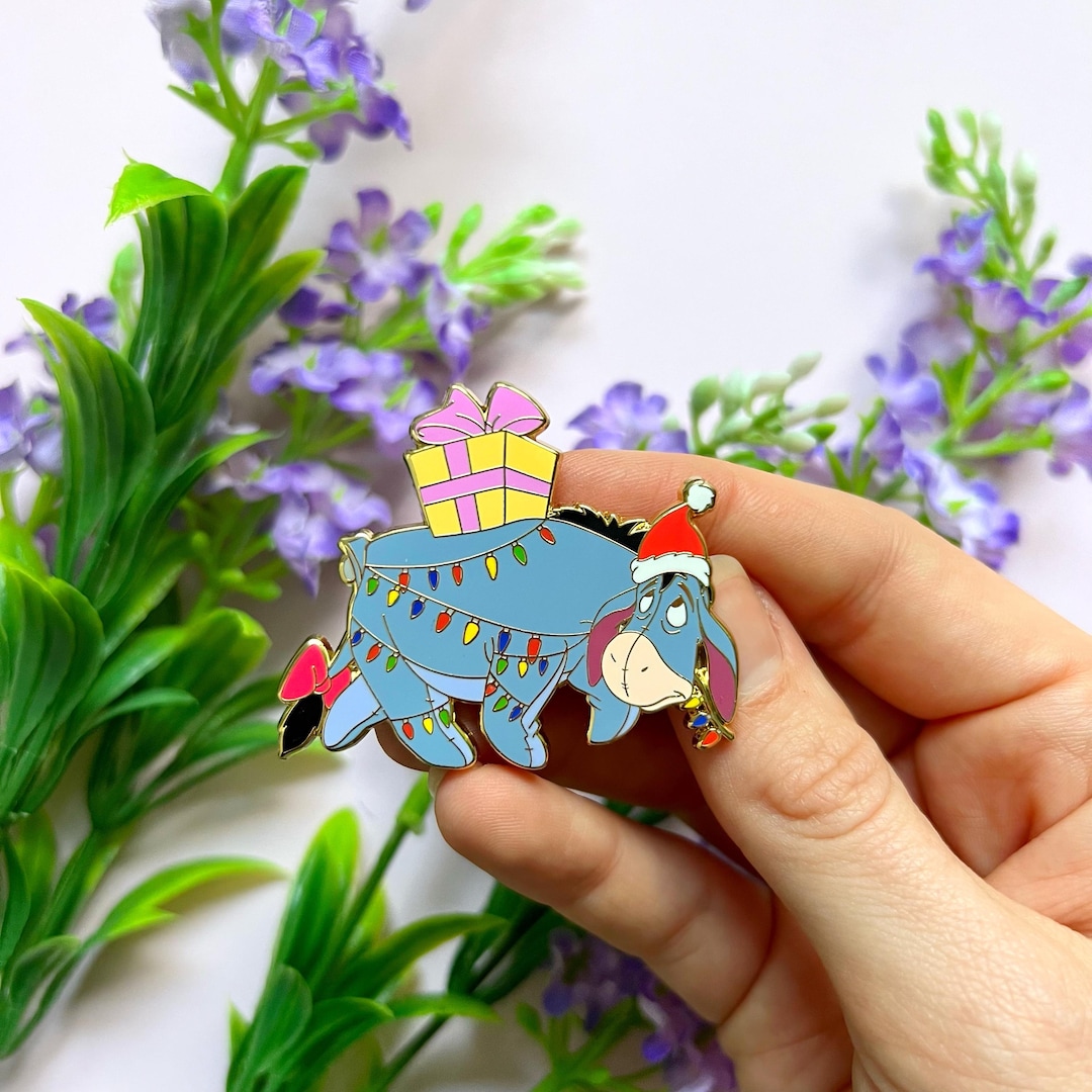 EEYORE INSPIRED PIN / Enamel Disney Inspired Winnie the Pooh Pin Santa ...