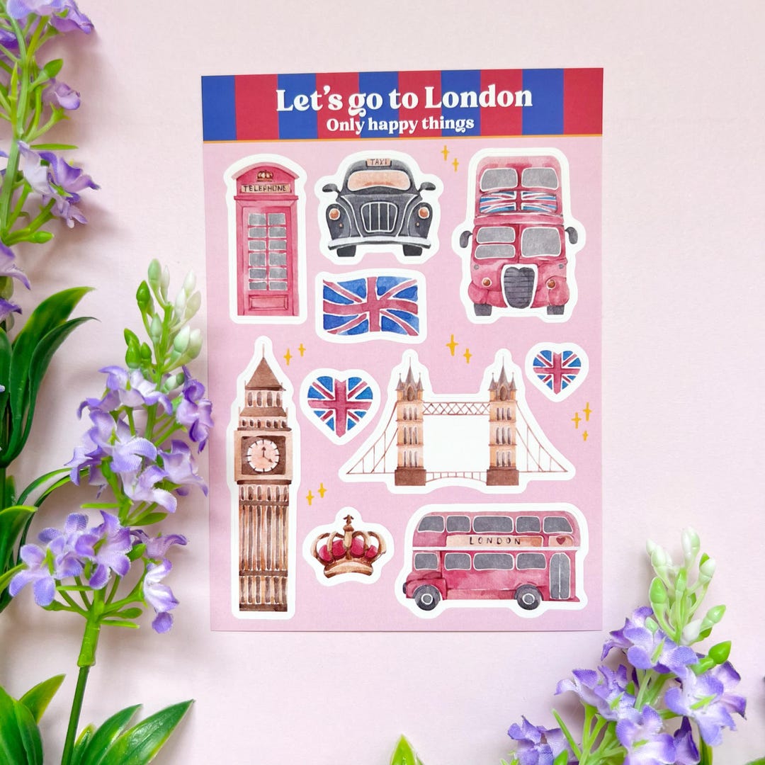 STICKERSHEET LONDON A6 / Stickers Europe Summer Holiday Snailmail ...