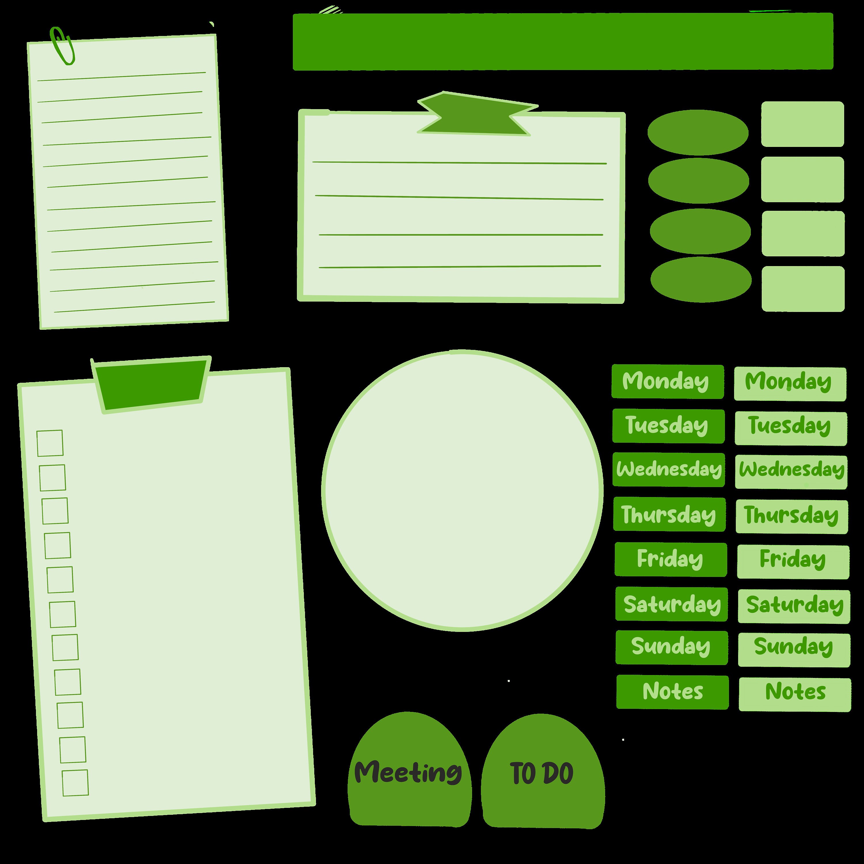 Green Digital Widgets for Planning - Etsy