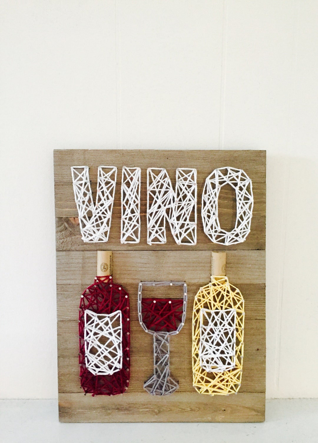 Vino With Bottles and Glass String Art, Wine Decor, Bar Decor, Gift ...