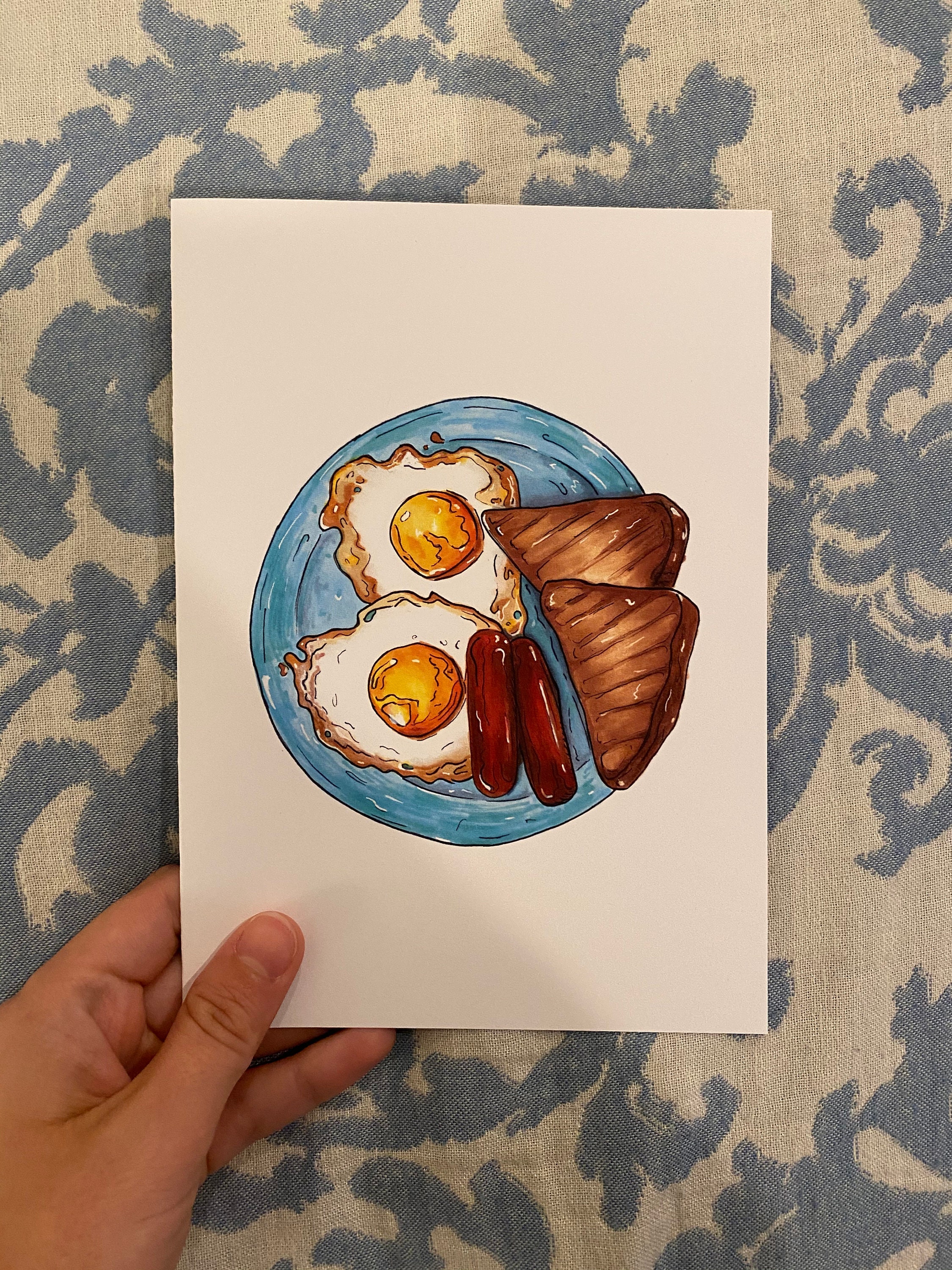 Breakfast Greeting Card | Kitchen Art | Gift for Her | Stationery | - Etsy