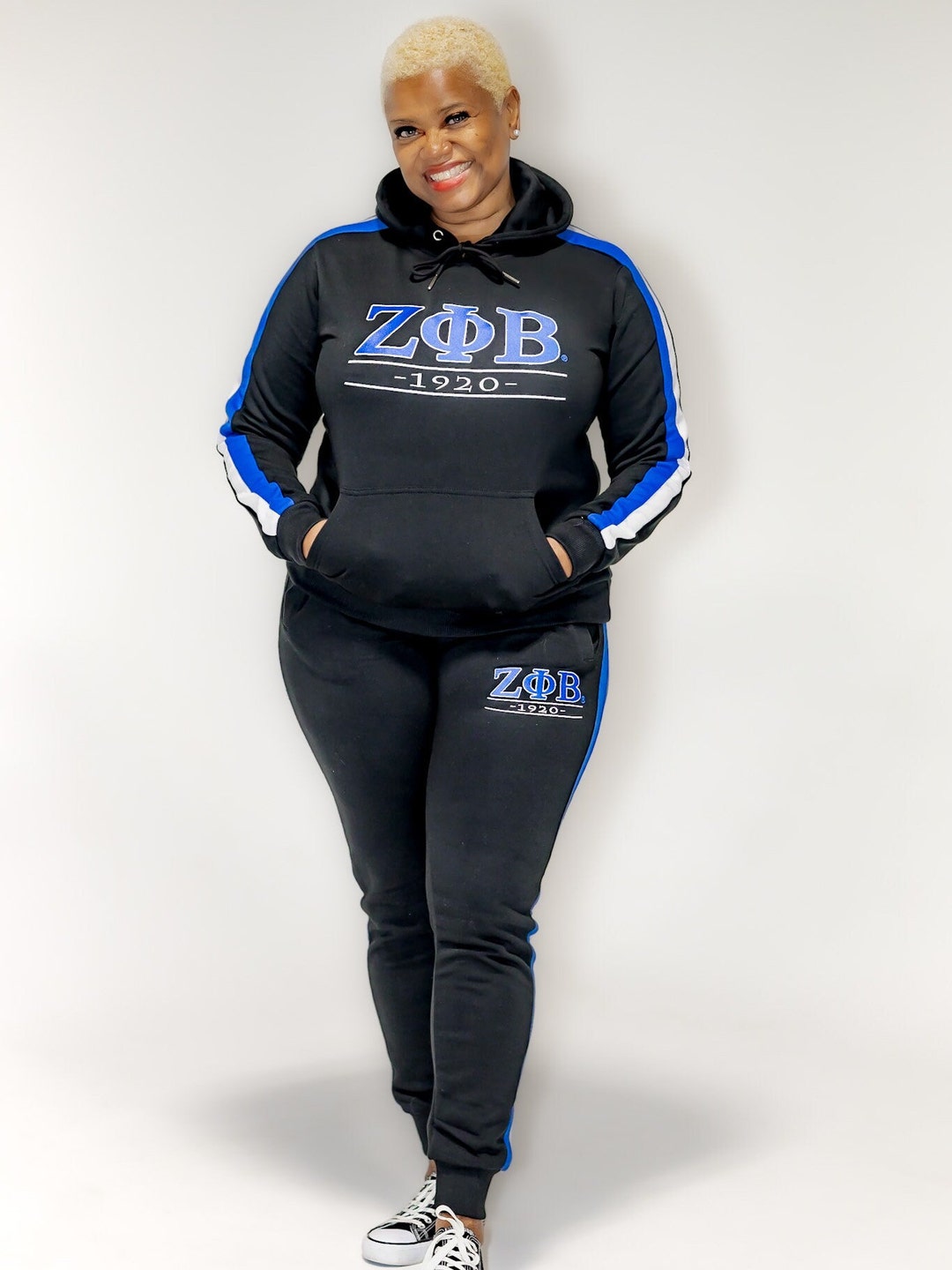Zeta Phi Beta Comfortable Black Hooded Sweatsuit Jogging Suit - Etsy