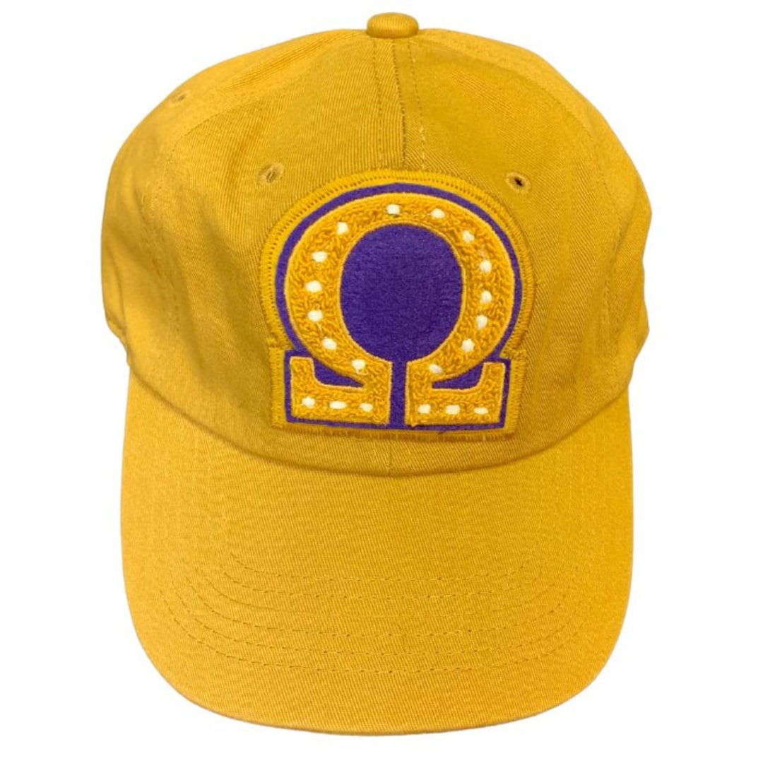 Gold Omega Chenille Cap Relaxed With Omega Symbol, Lamp or Number - Etsy