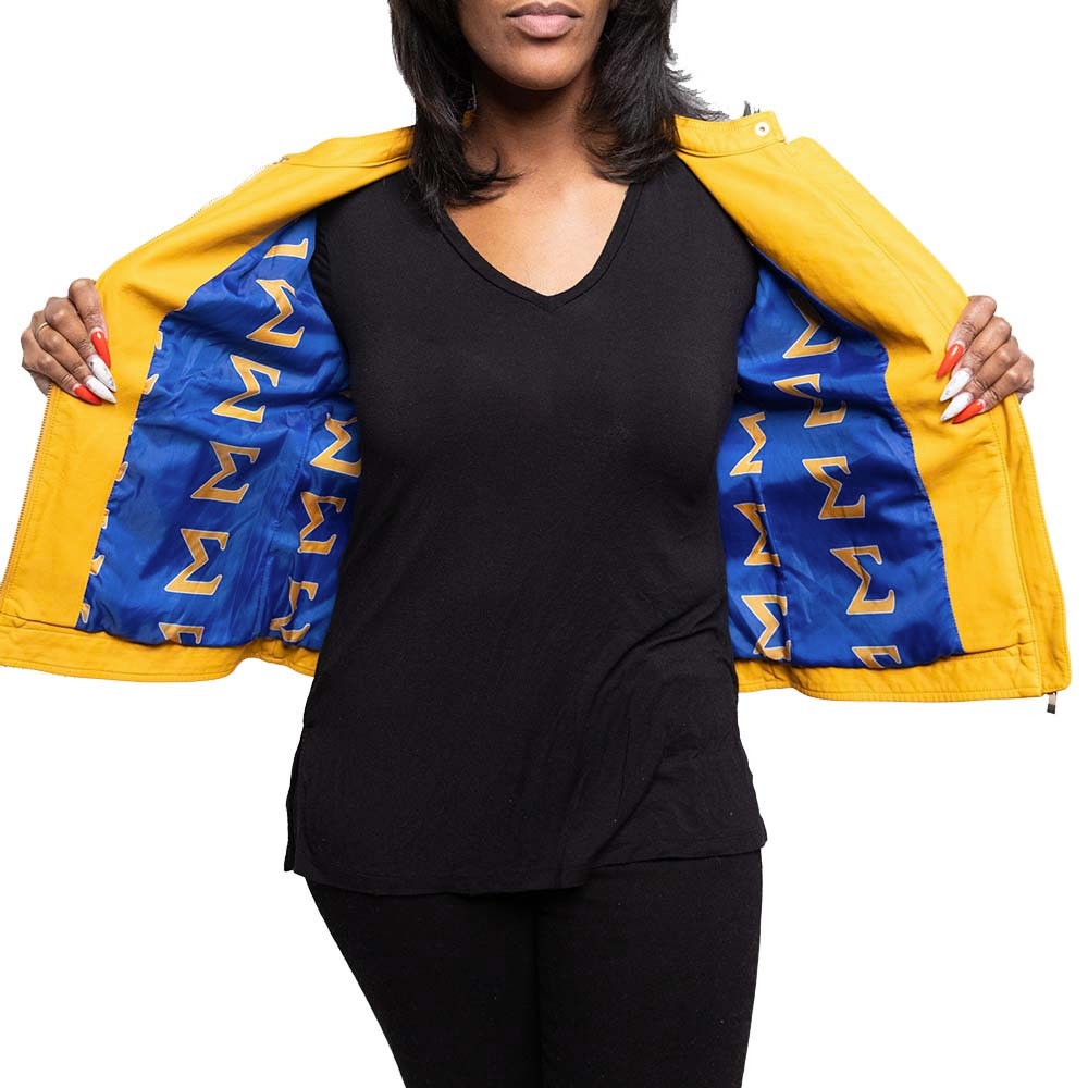 PU Leather Embroidered Sigma Gamma Rho Jacket - Etsy
