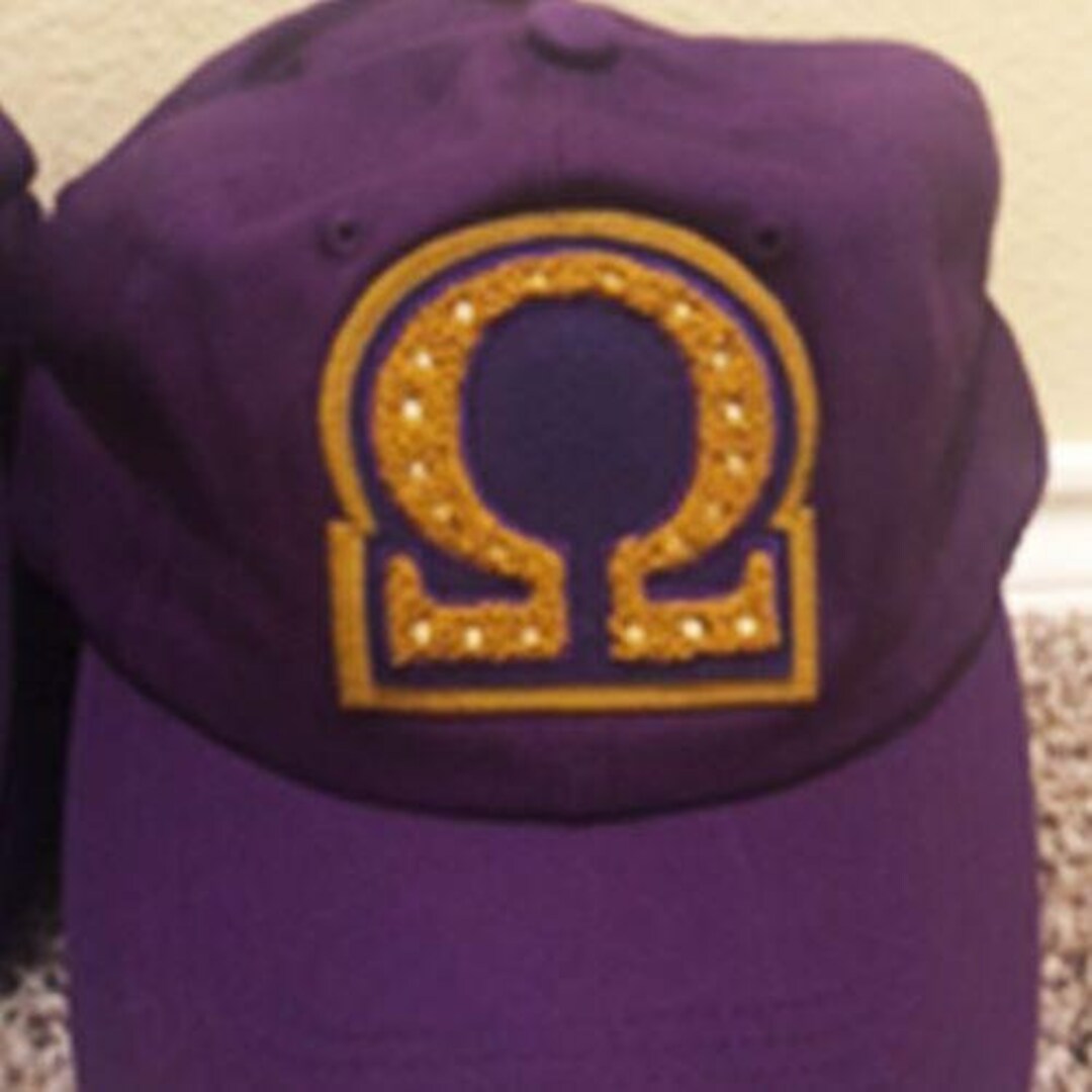 Purple Omega Chenille Cap Relaxed With Omega Symbol, Lamp or Number - Etsy