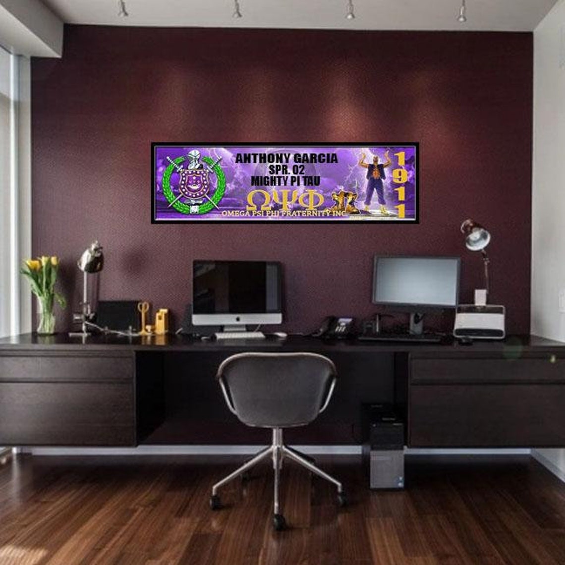 Omega Psi Phi Custom Print With Frame Add Line Name and - Etsy