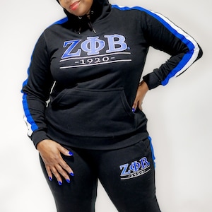 Zeta Phi Beta Comfortable Black Hooded Sweatsuit Jogging Suit - Etsy