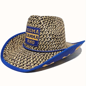 Sigma Gamma Rho Straw Cowboy Hat With Strap - Etsy