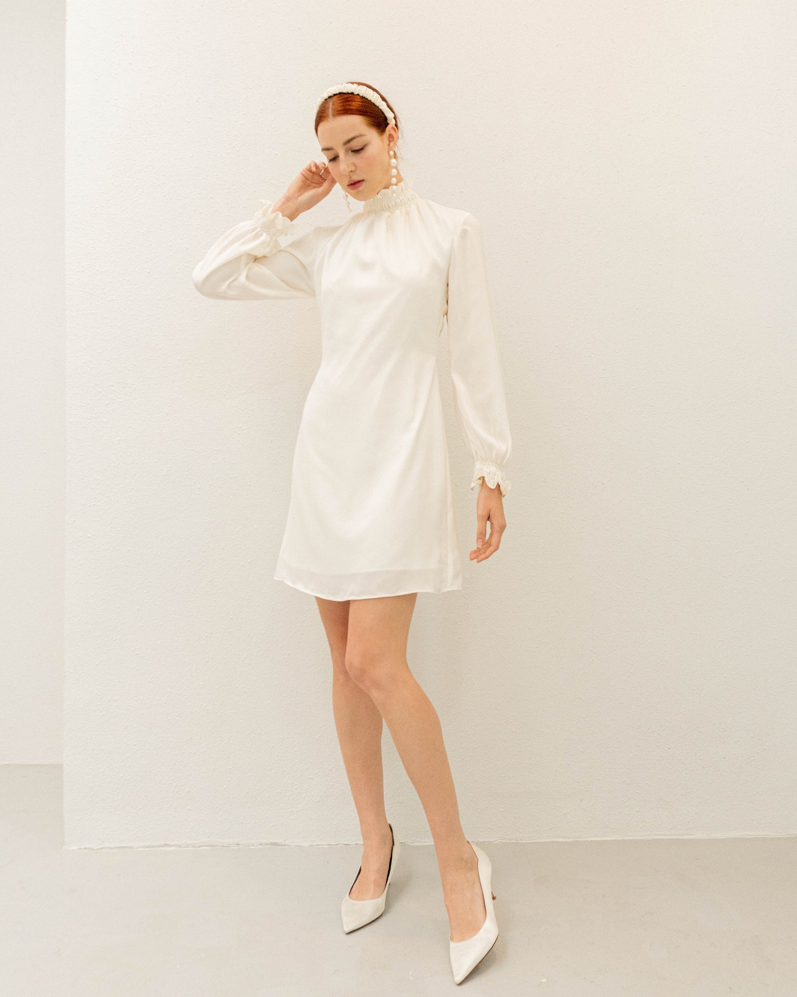 Trixibelle Ivory Mini Dress Short Wedding Dress With Long - Etsy