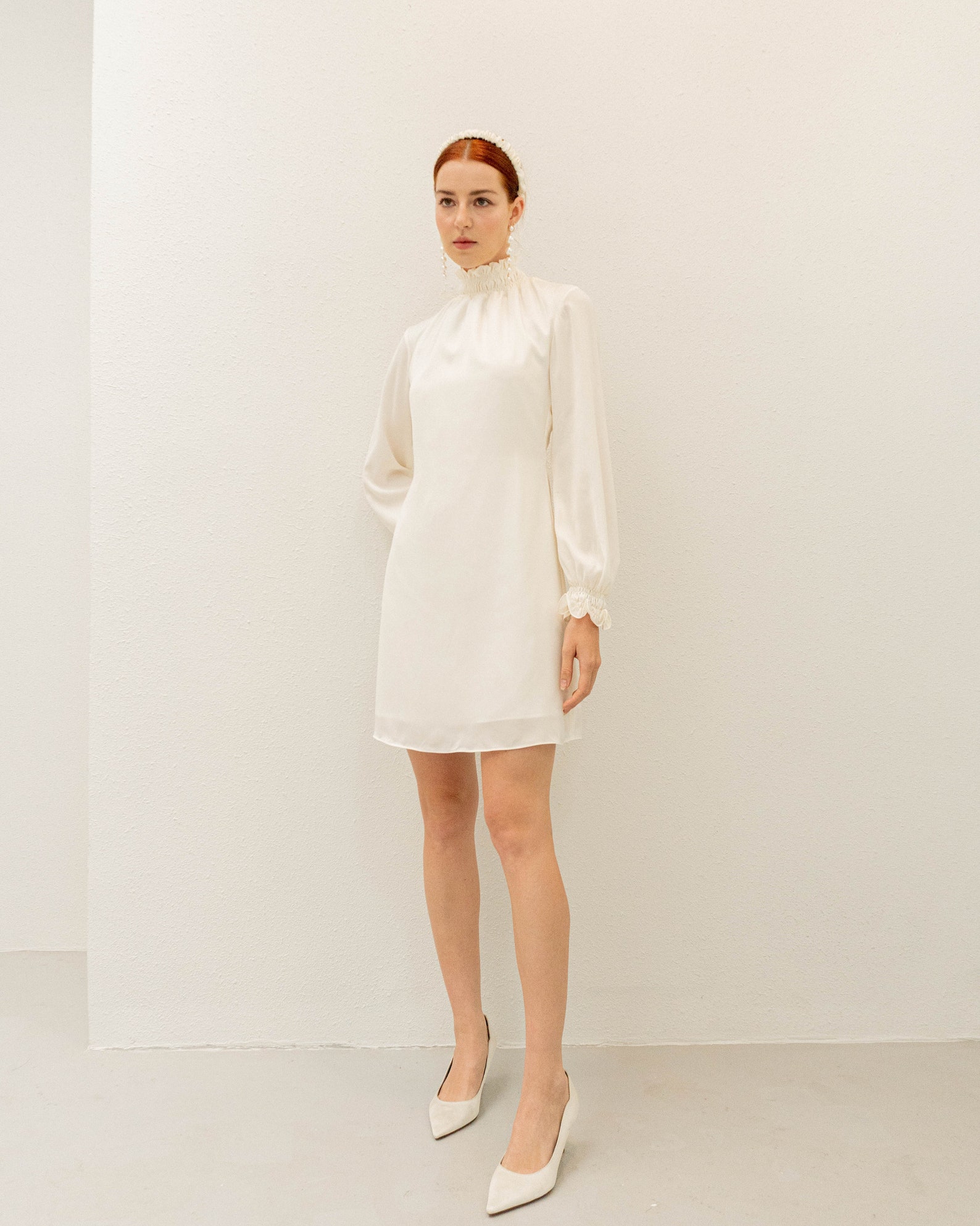 Trixibelle Ivory Mini Dress Short Wedding Dress With Long - Etsy