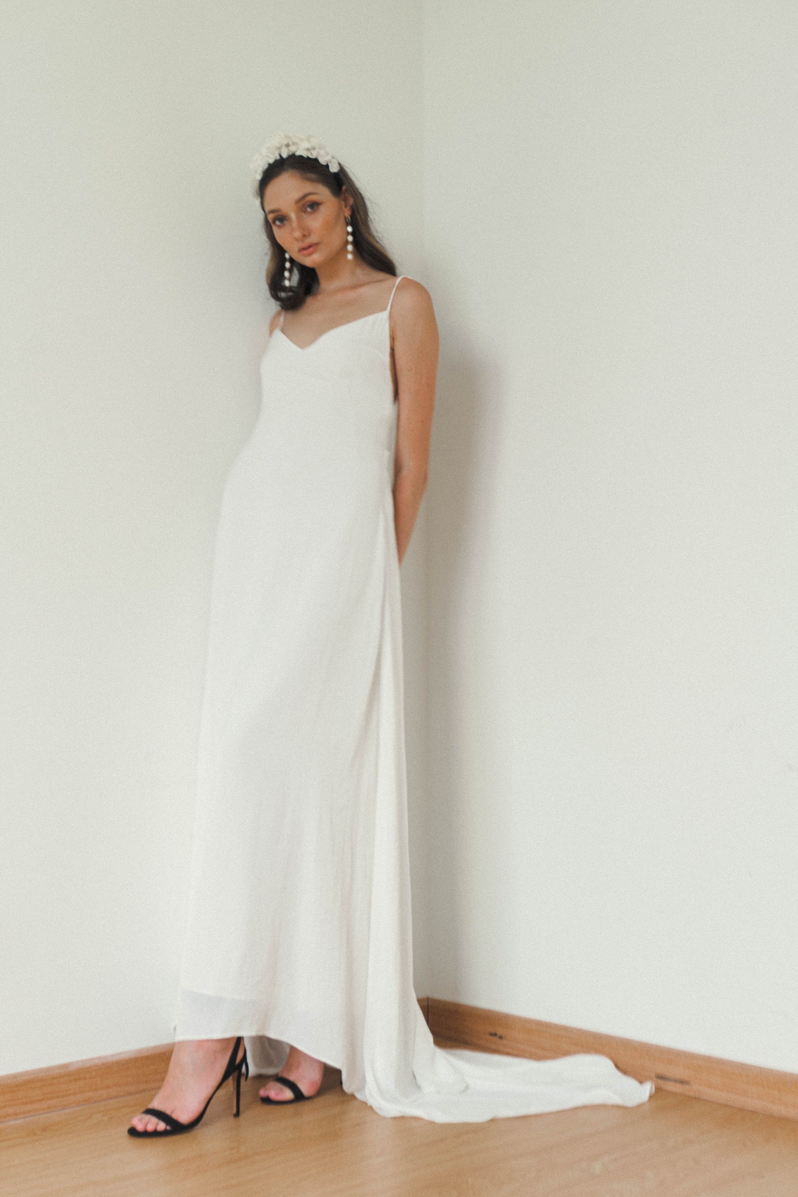 Sierra White Wedding Slip Dress / Open Back Silk Slip Dress / - Etsy