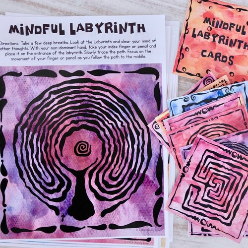 Mindfulness Cards Finger Labyrinth Meditation Anxiety - Etsy