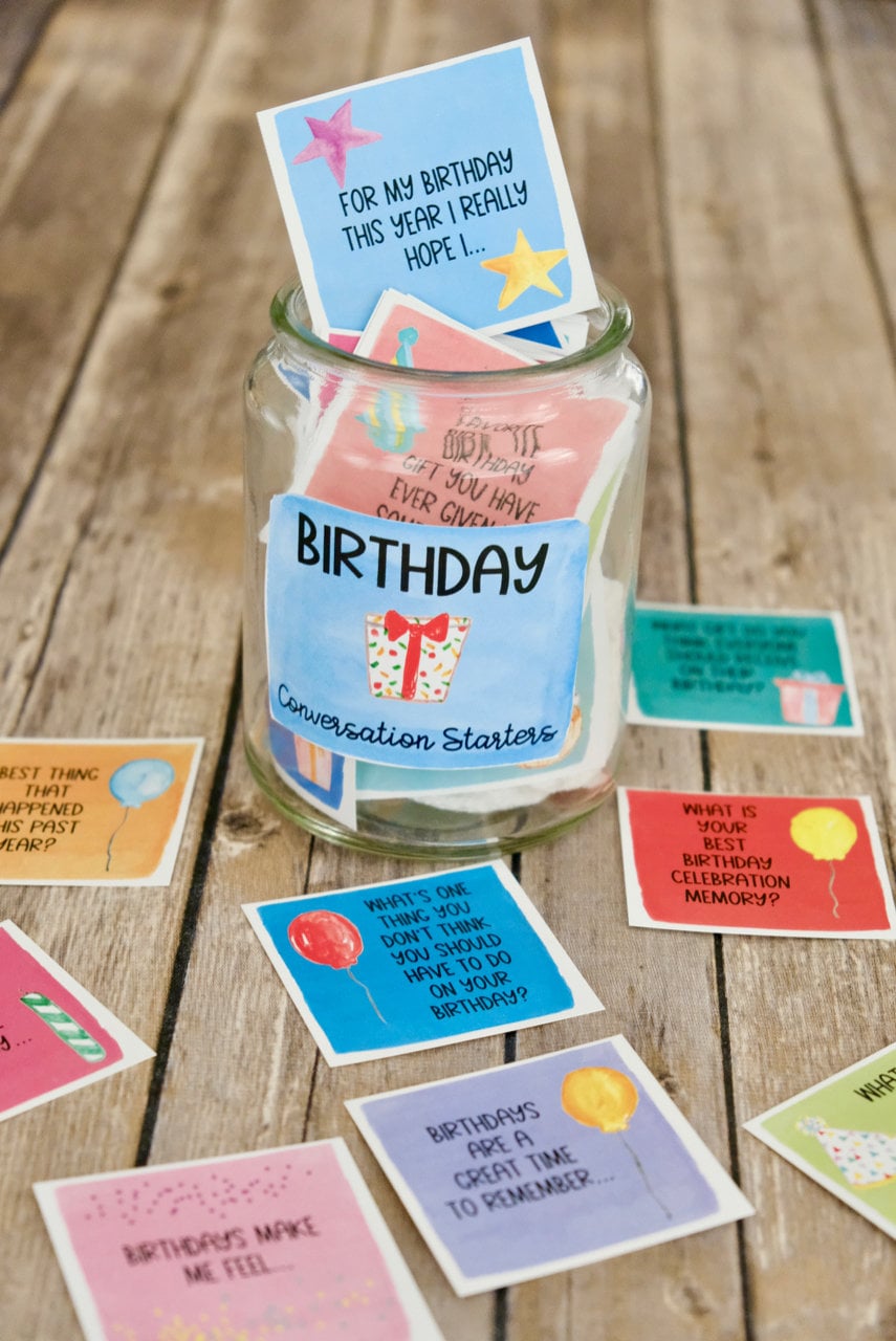 Birthday Conversation Starter Cards: Family Party Game (digital ...