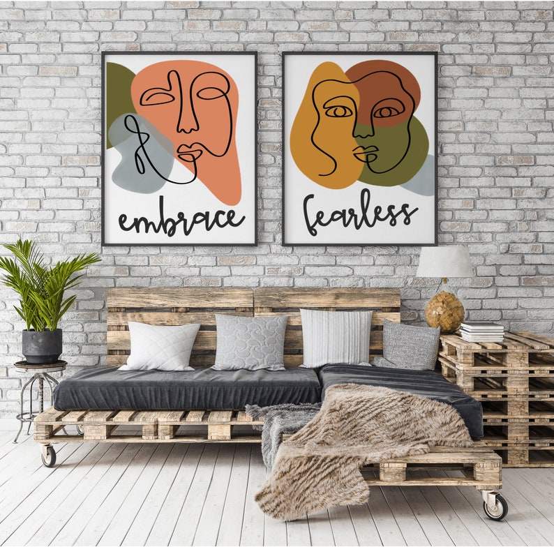 Boho Inspired Word Posters Printable Wall Art Digital | Etsy