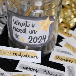 2024 Word of the Year Cards Focus and Intention Mantras New Year's Eve ...