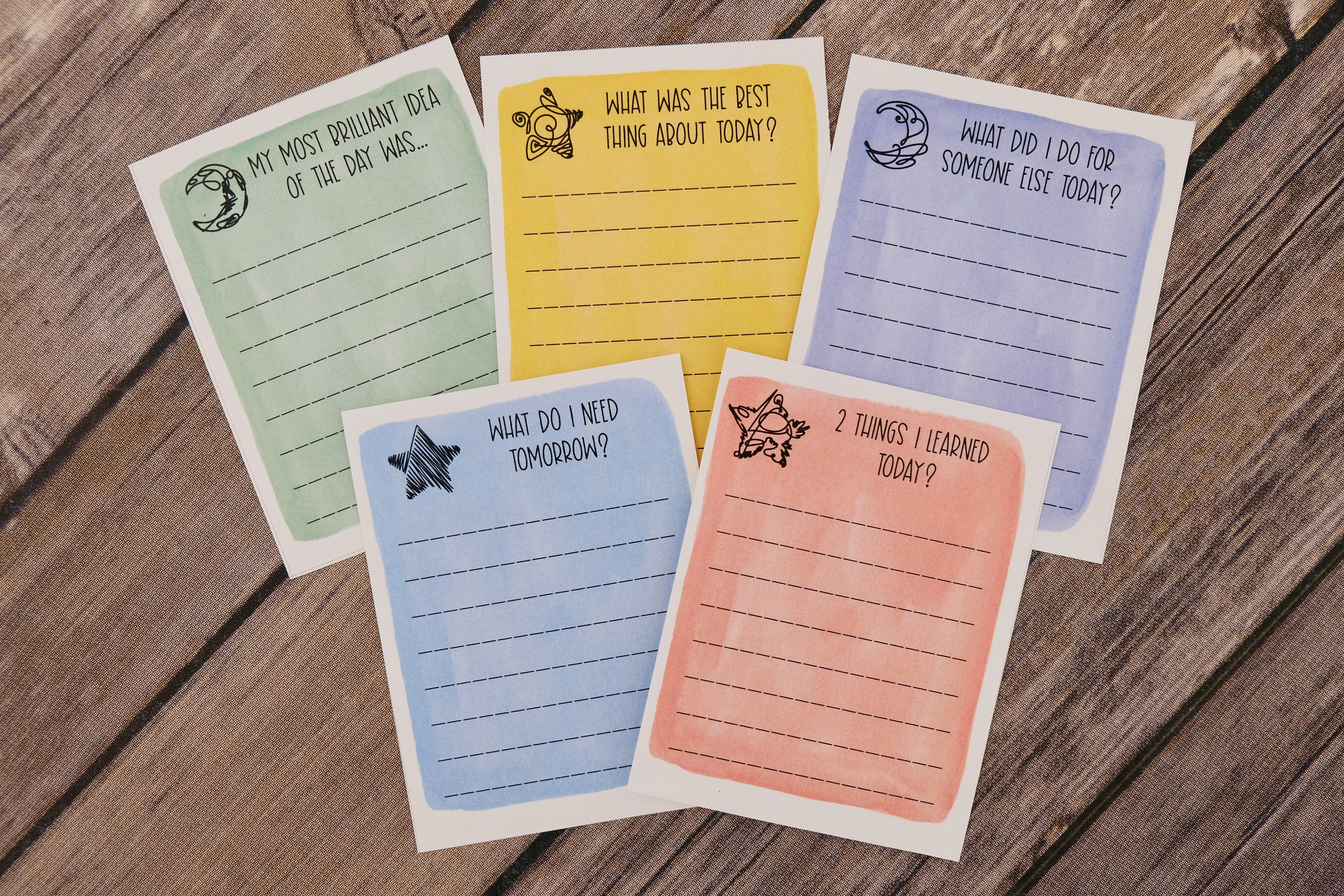 Daily Reflection Printable Journal Cards Mindfulness Journal | Etsy