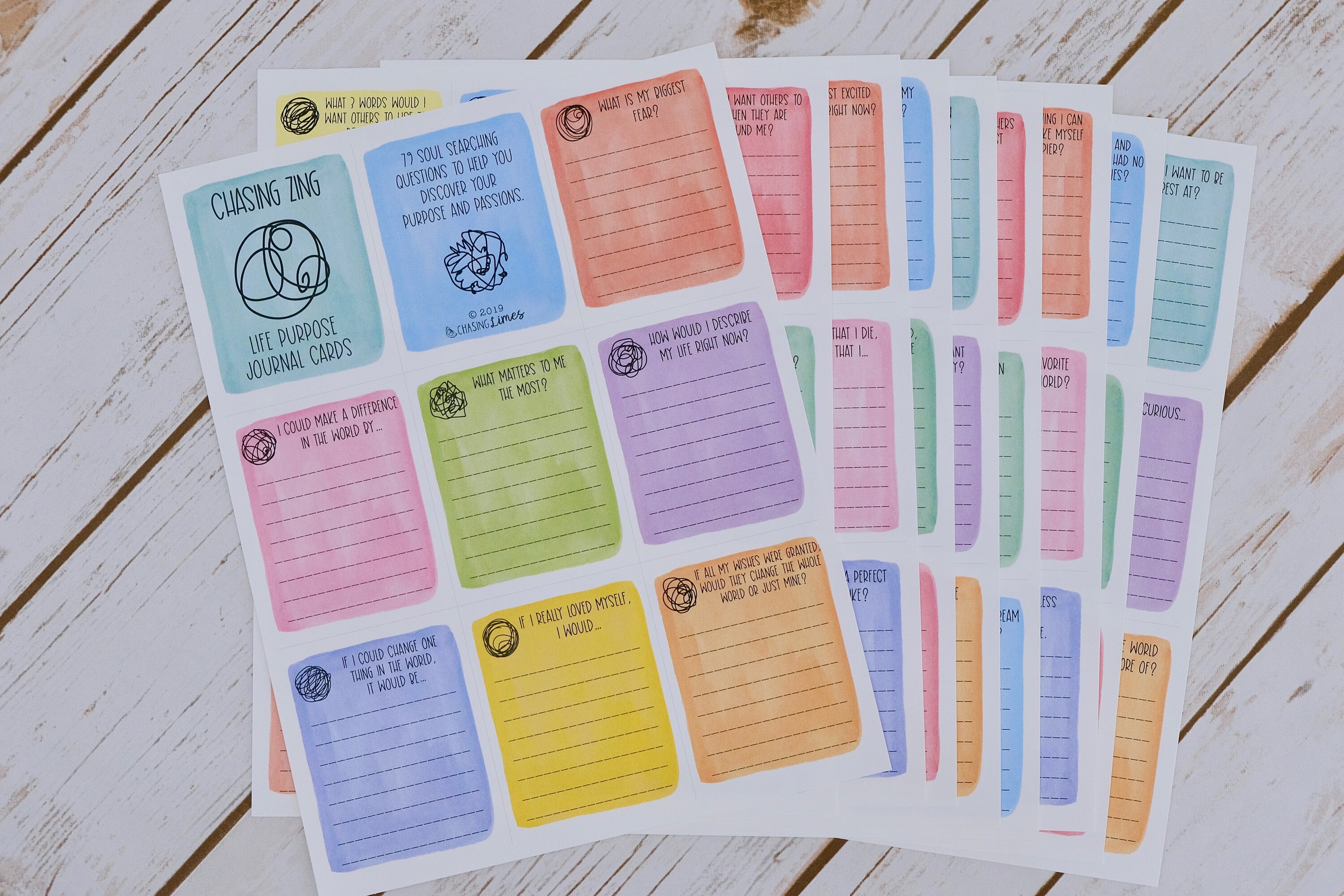 Life Purpose Printable Journal Cards | Mindfulness Journal Kit ...