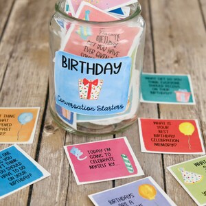 Birthday Conversation Starter Cards: Family Party Game (digital ...