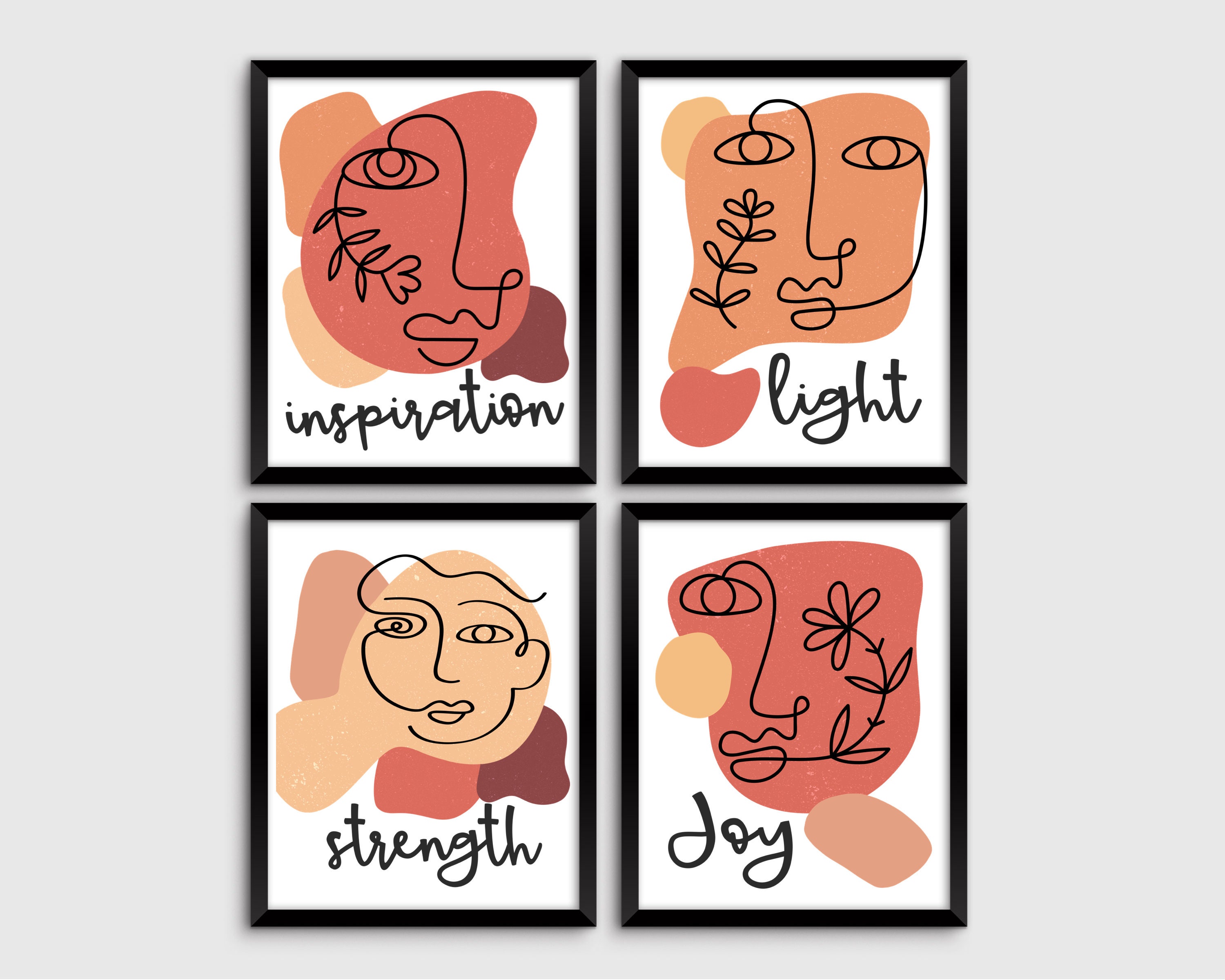 Boho Inspired Word Posters Printable Wall Art Digital | Etsy