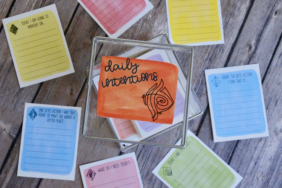 Daily Intention Printable Journal Cards Mindfulness Journal | Etsy