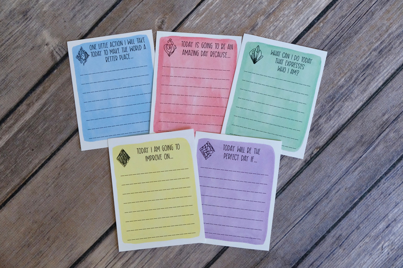 Daily Intention Printable Journal Cards Mindfulness Journal | Etsy