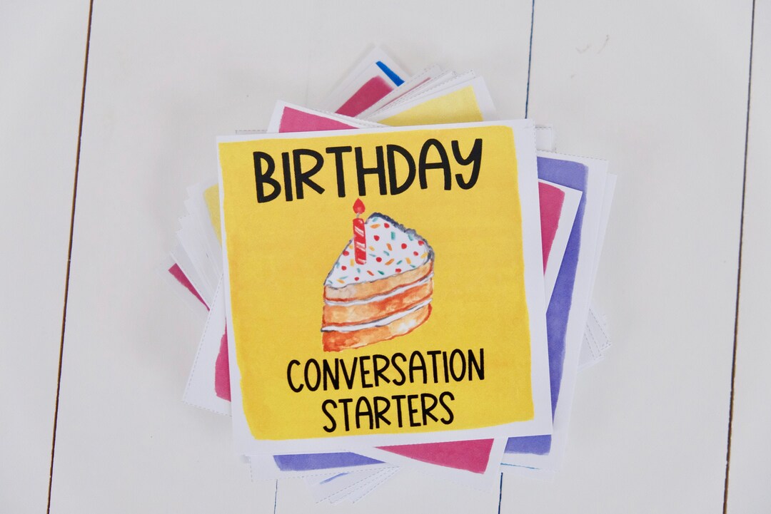 Birthday Conversation Starter Cards: Family Party Game (digital ...