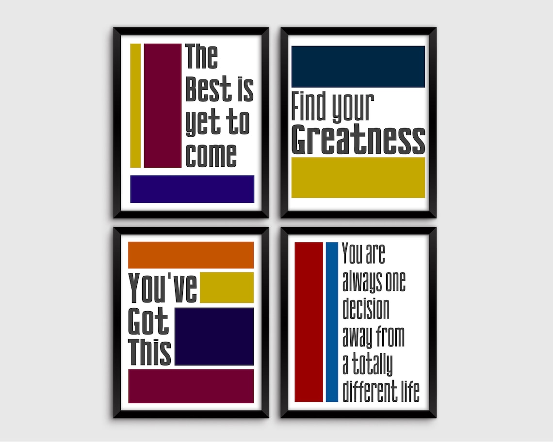 Dorm Room Inspirational Posters Set 4 Printable Wall Art | Etsy