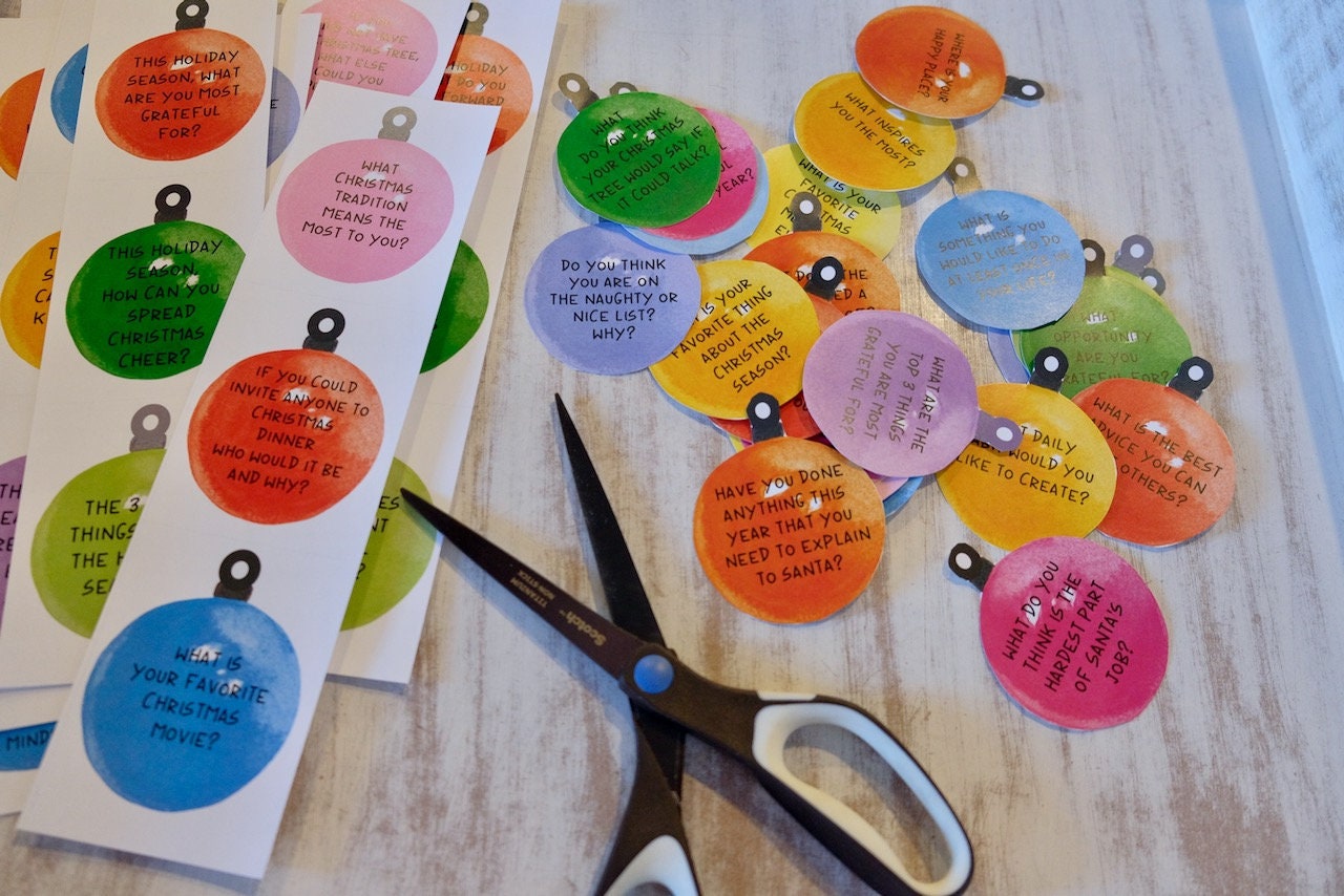 Christmas Conversation Printable Ornaments Craft Activity | Etsy