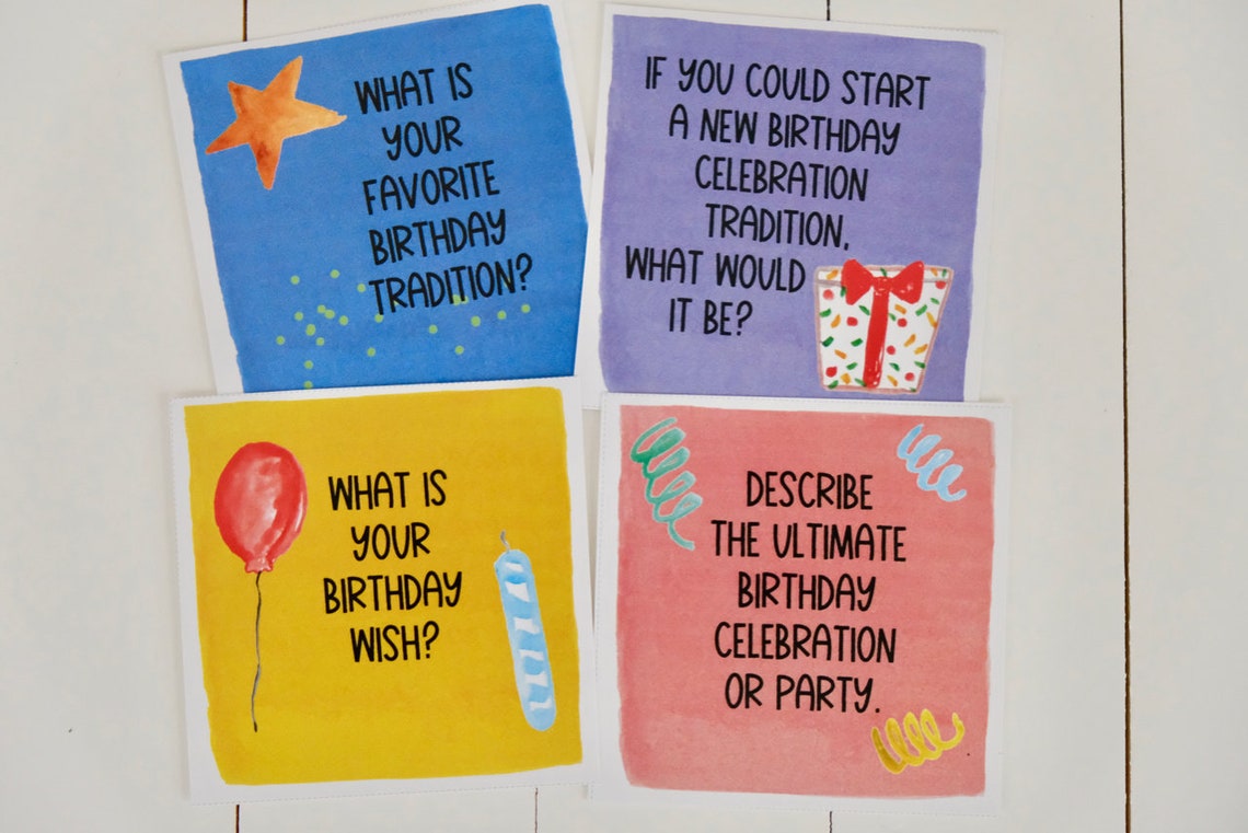 Birthday Conversation Starter Cards: Family Party Game (digital ...
