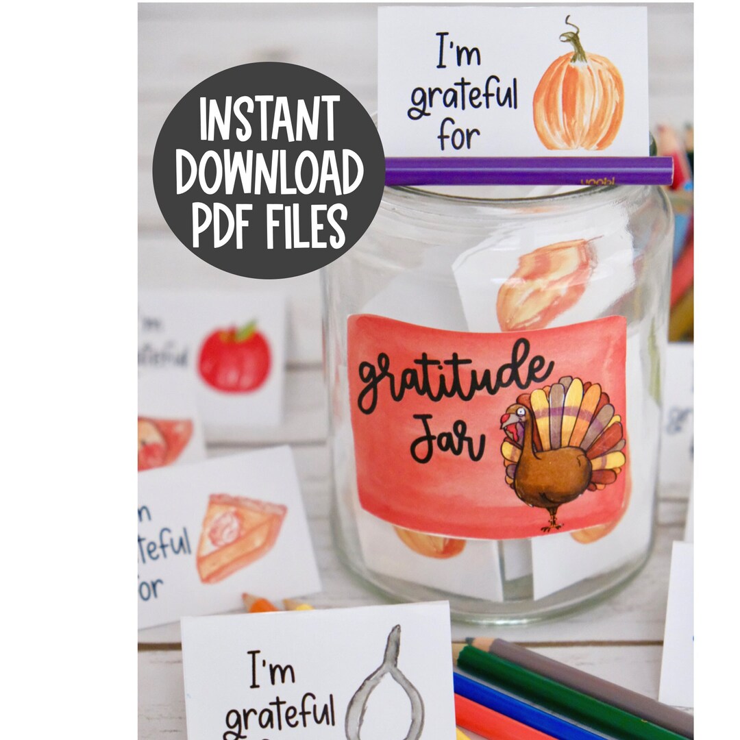 Gratitude Jar - Gratitude Kit Family Activity - Thanksgiving Theme ...