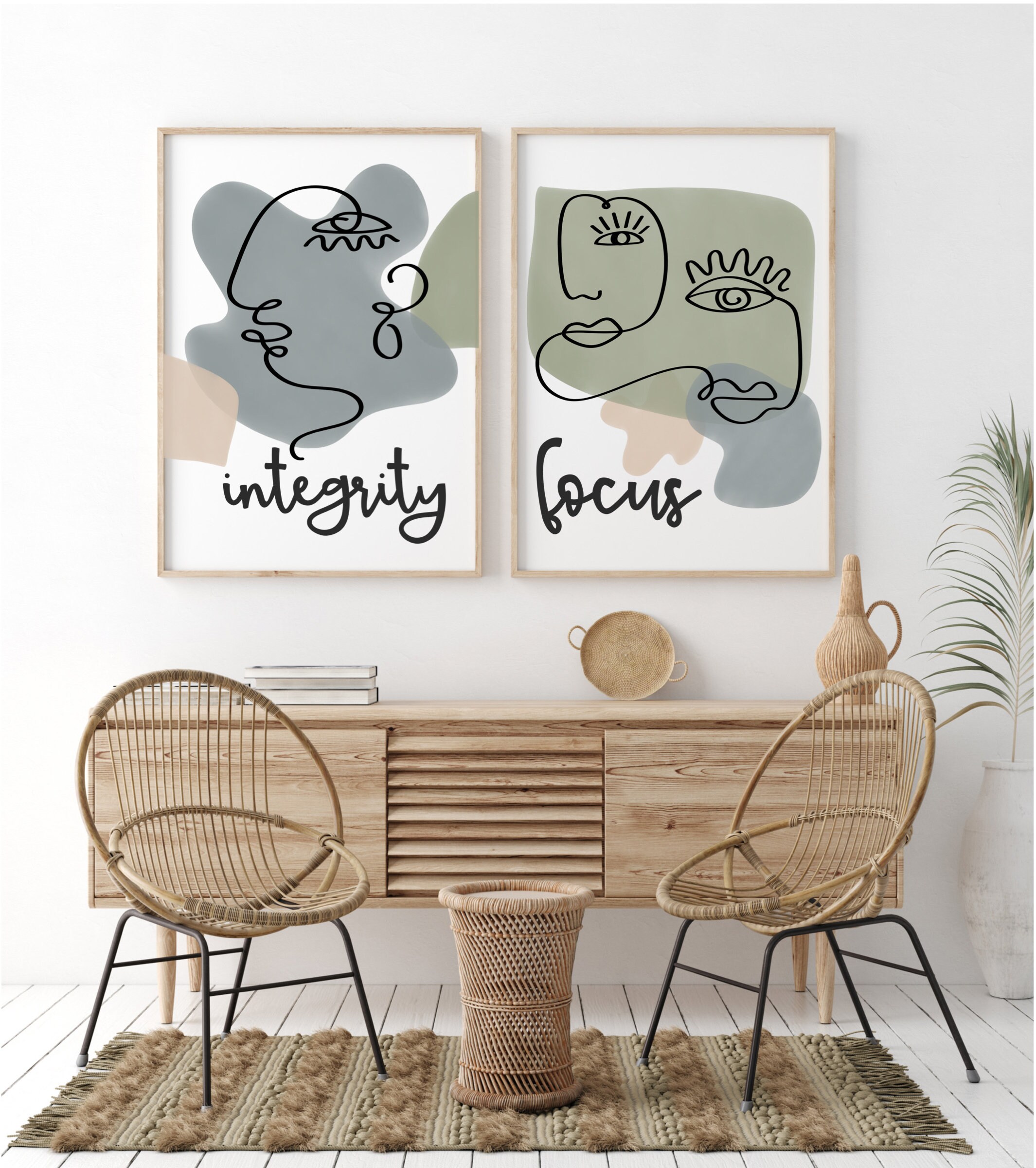 Boho Inspired Word Posters Printable Wall Art Digital - Etsy