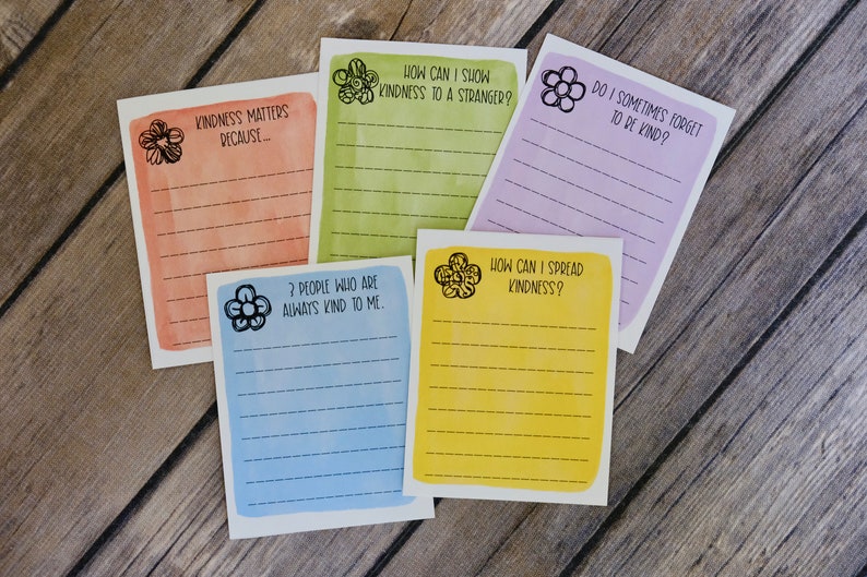 Kindness Printable Journal Cards Mindfulness Journal Kit | Etsy