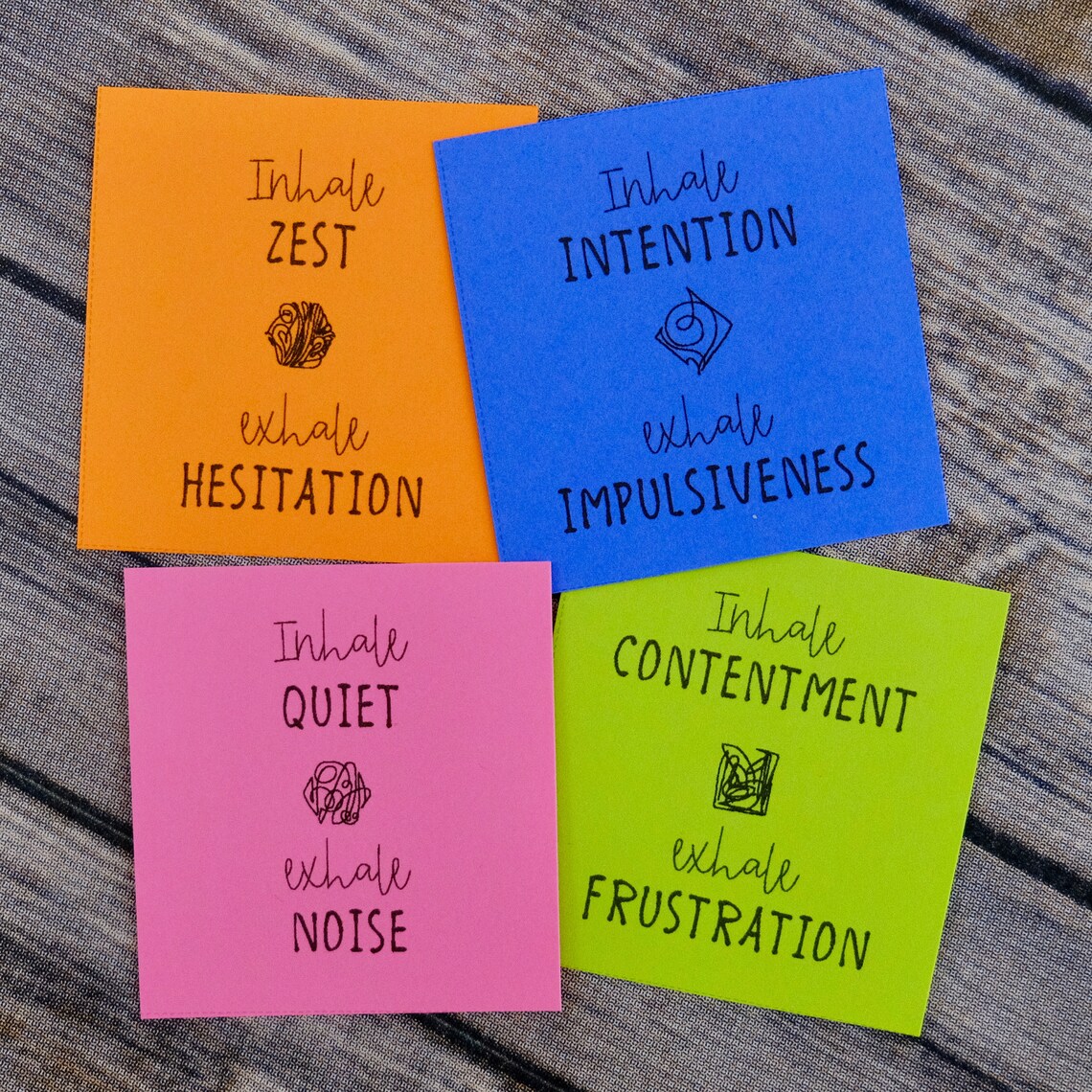 Inhale Exhale Mindfulness Cards Inspirational Cards for | Etsy