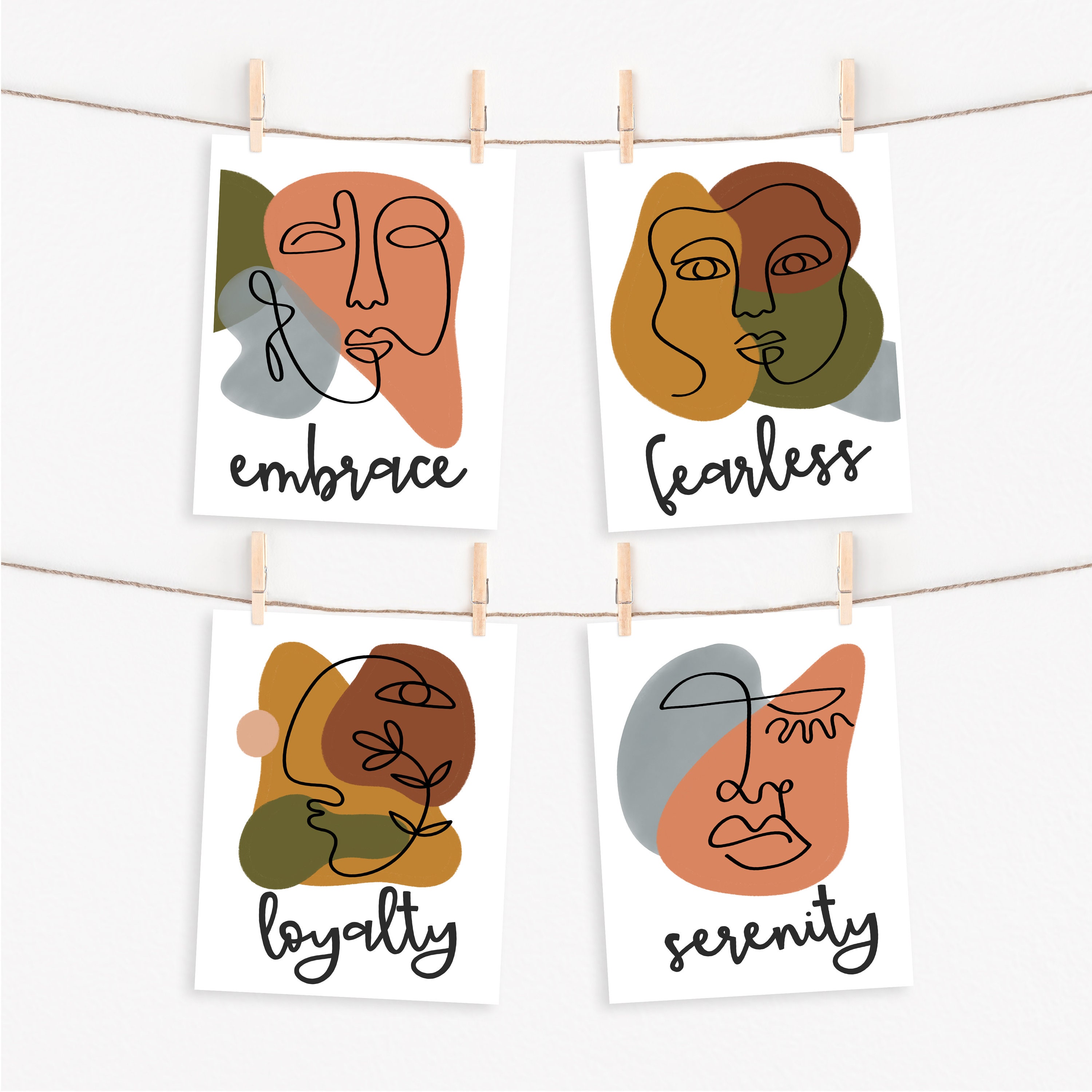 Boho Inspired Word Posters Printable Wall Art Digital | Etsy