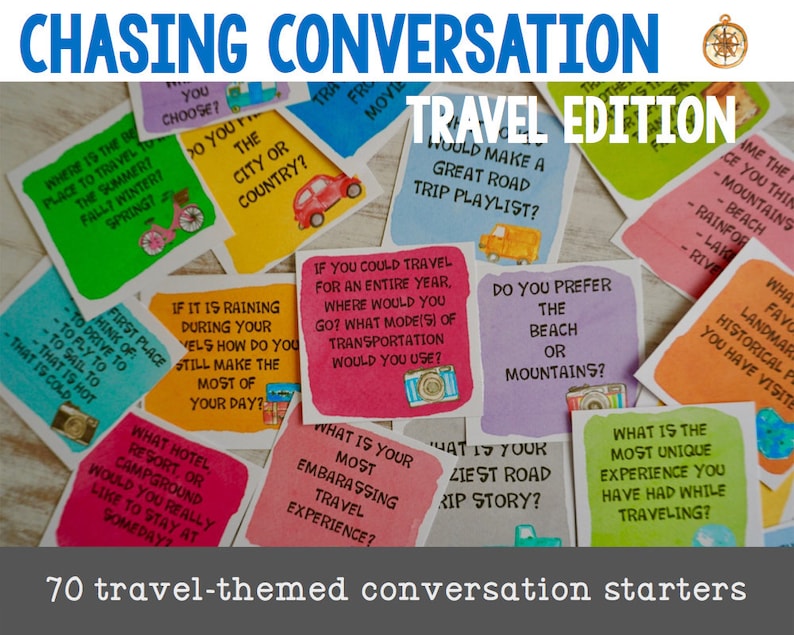 Travel Conversation Starters Watercolor Edition Party - Etsy