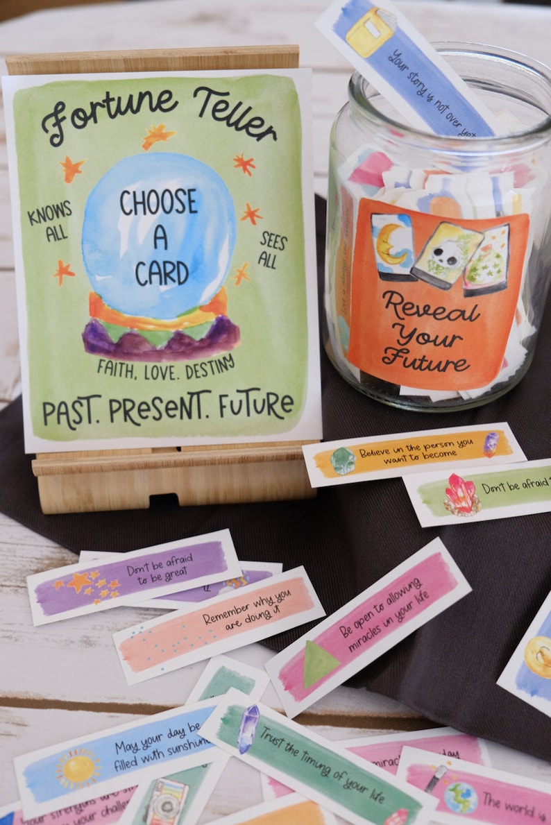 Fortune Telling Jar: Printable Fortune Cards, Party Game (PDF) - Etsy