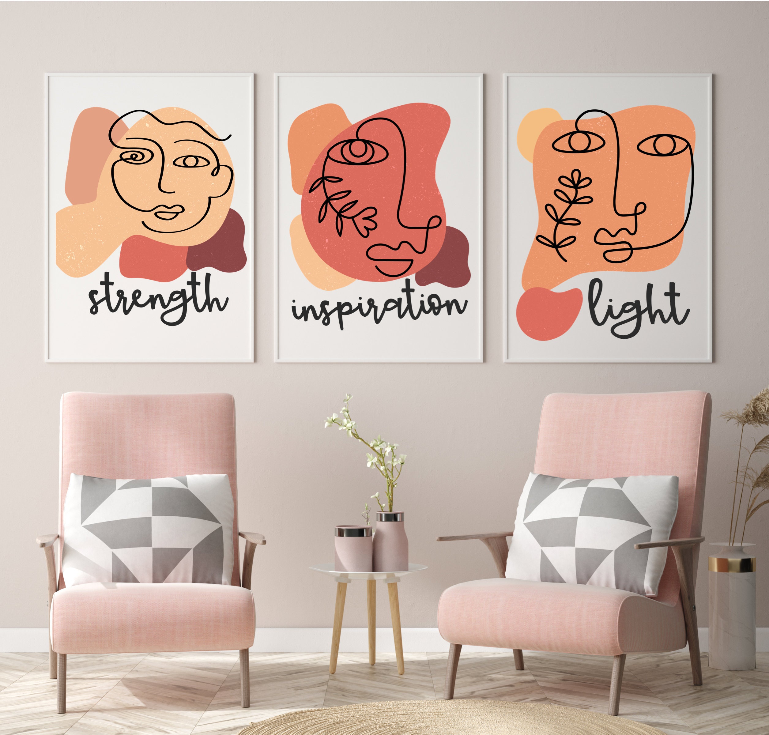 Boho Inspired Word Posters Printable Wall Art Digital | Etsy